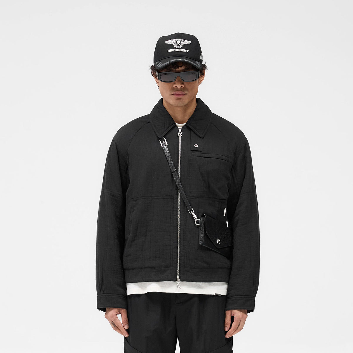 Black Crinkle Trucker Jacket | Jackets & Outwear | REPRESENT