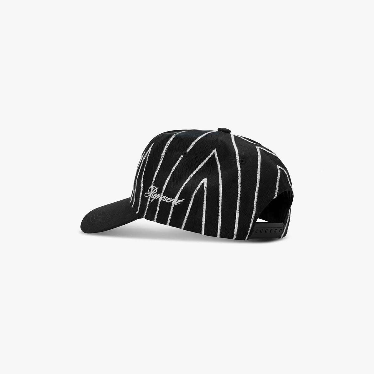 Jet Black Initial Stripe Cap | Accessories | REPRESENT
