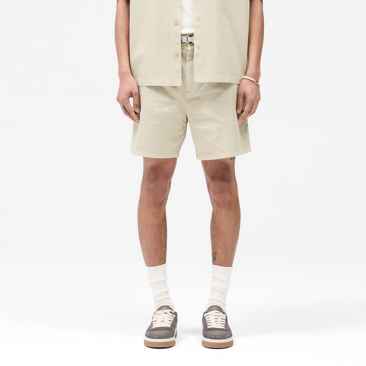 Beige Cotton Tailored Shorts | Mens Shorts | REPRESENT