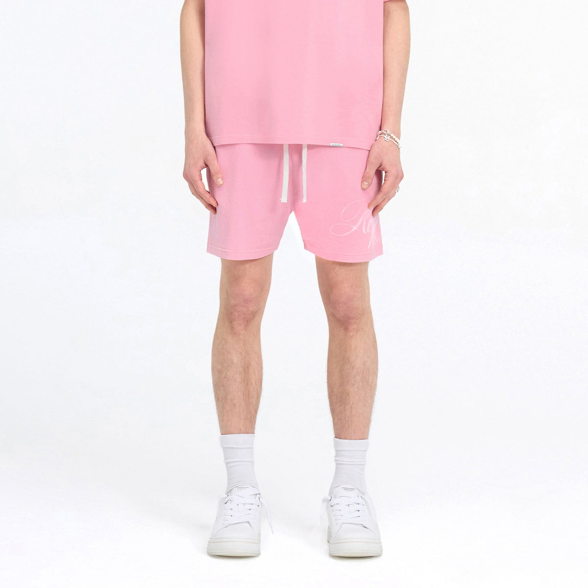 Represent Owners Club Script Mesh Shorts | Pink | REPRESENT