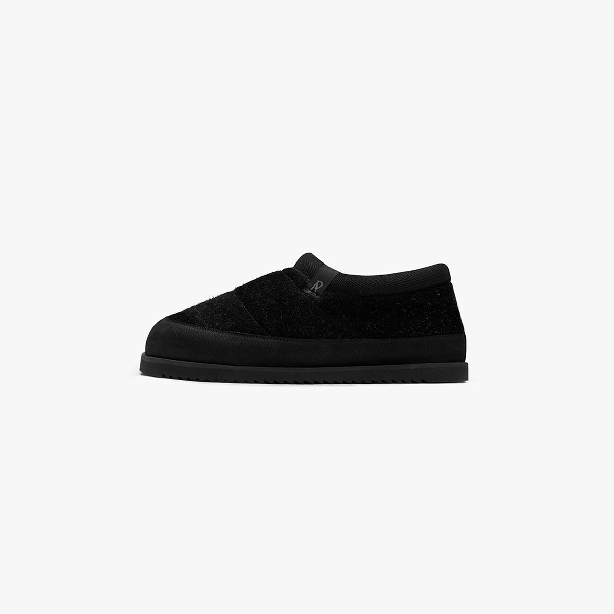 Black Winter Mule Hairy Suede | Mens Footwear | REPRESENT