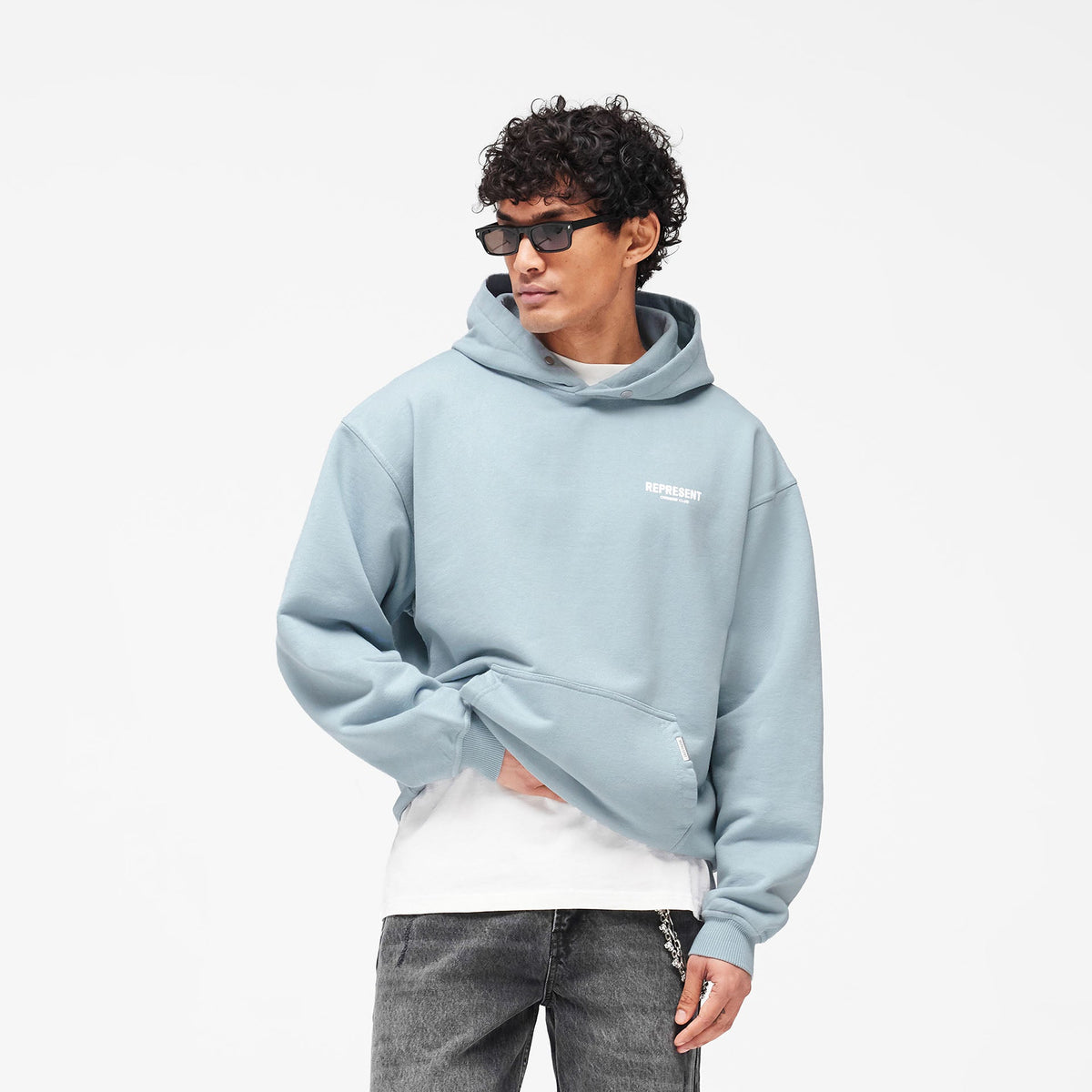 Represent Owners Club Hoodie | Powder Blue Hoodies | REPRESENT