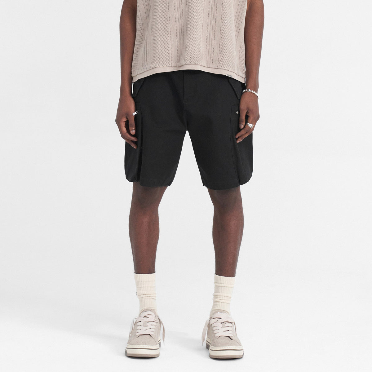 Black Workshop Short Baggy Fit | Mens Shorts | REPRESENT