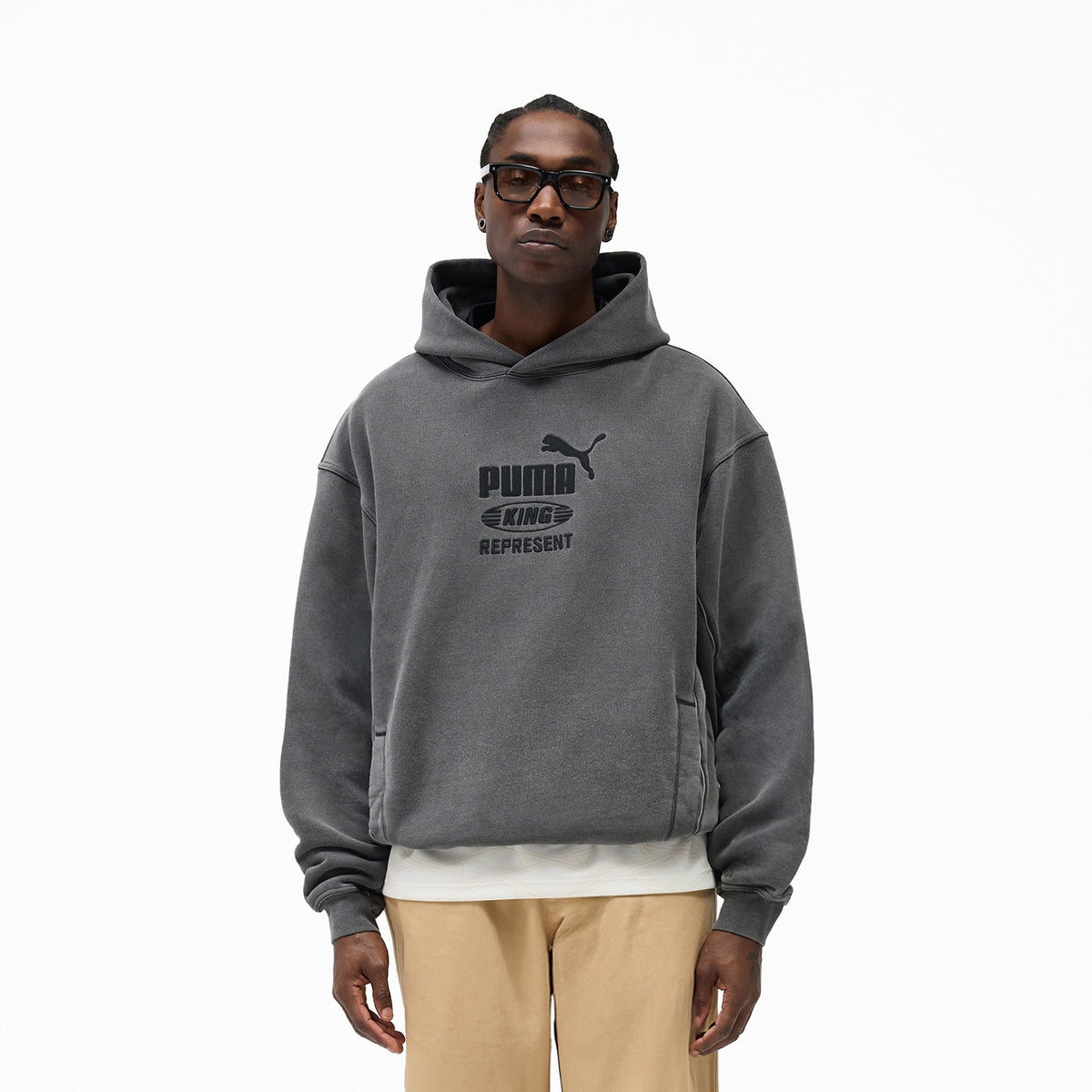Dark Grey Puma Graphic Hoodie | Graphic Hoodies | REPRESENT
