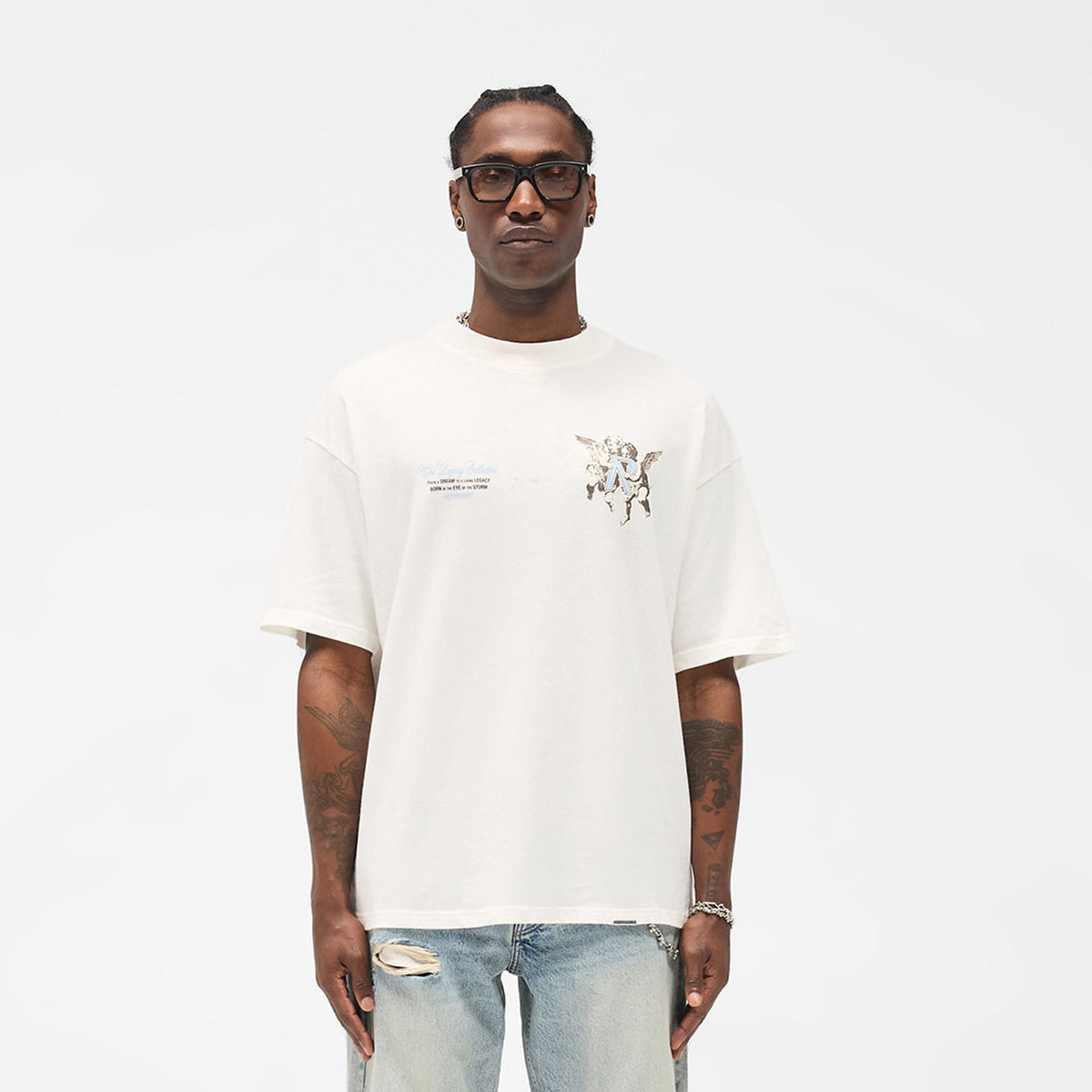 Flat White Legacy Cherubs Tee | Graphic T shirts | REPRESENT