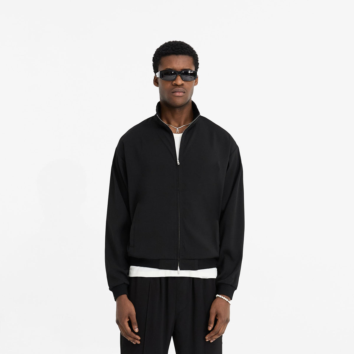 Black Initial Track Jacket | Jackets & Outwear | REPRESENT