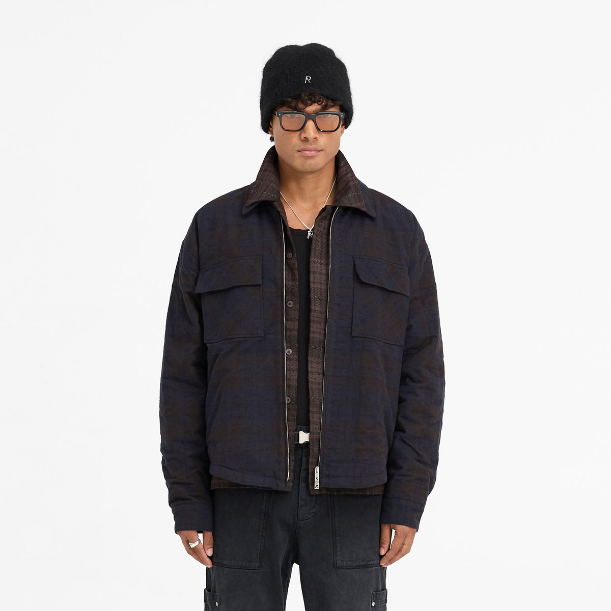 Midnight Navy Zip Overshirt | Jackets & Outwear | REPRESENT