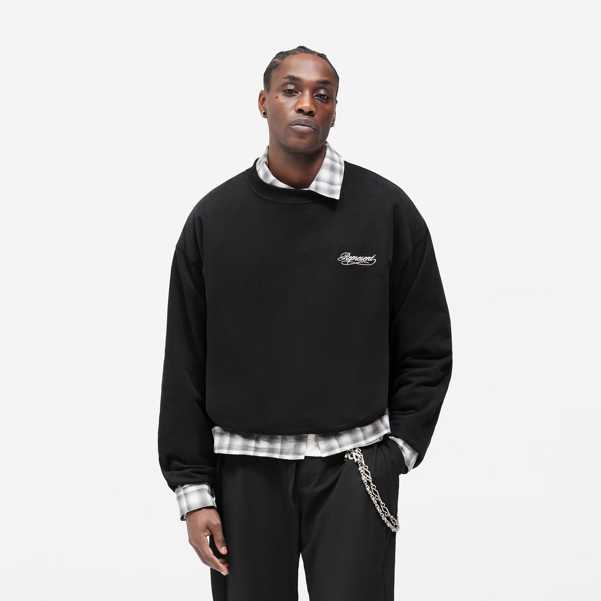 Dual Layer Script Sweatshirt | Mens Sweatshirts | REPRESENT