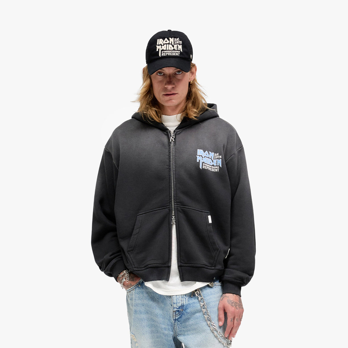 Represent X Iron Maiden Anniversary Zip up Hoodie | REPRESENT