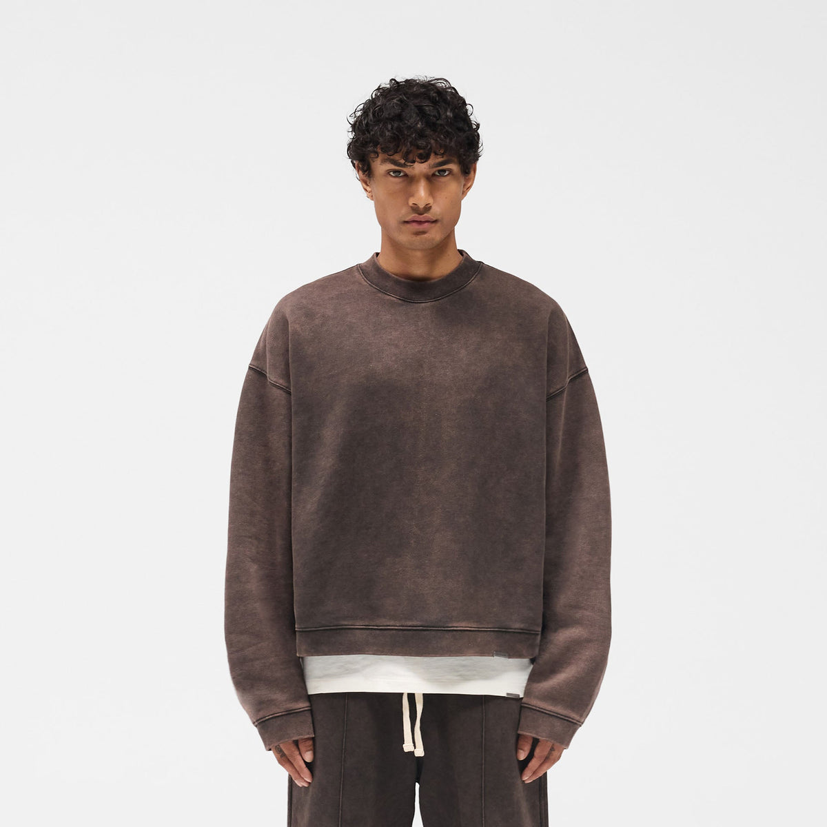 Initial Boxy Sweatshirt | Coffee | REPRESENT